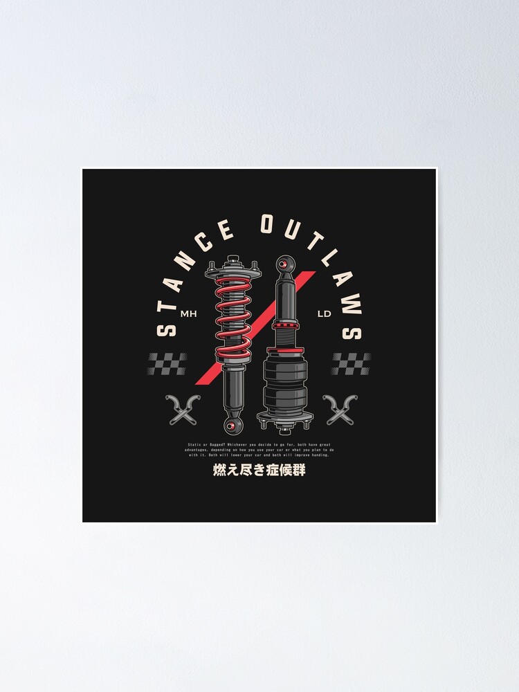 "Stance & Bagged Coilover Automotive Illustration" Poster for Sale by ...