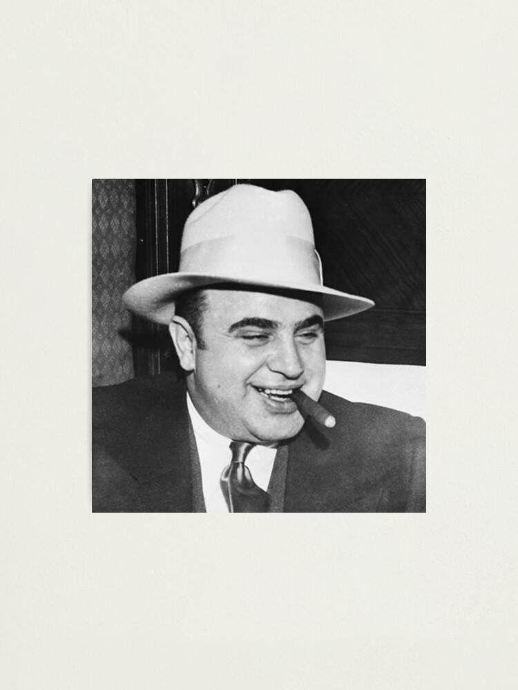 "Al Capone with cigar in mouth (B&W)" Photographic Print for Sale by ...