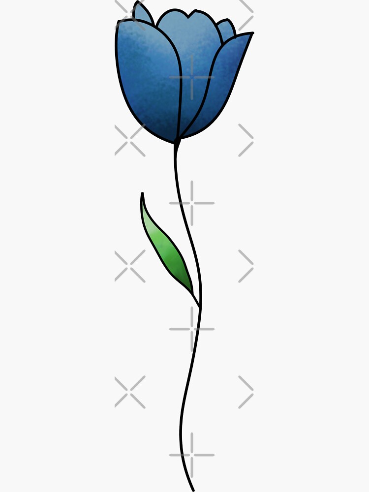 "Blue Tulip" Sticker for Sale by PeachyLitchi | Redbubble