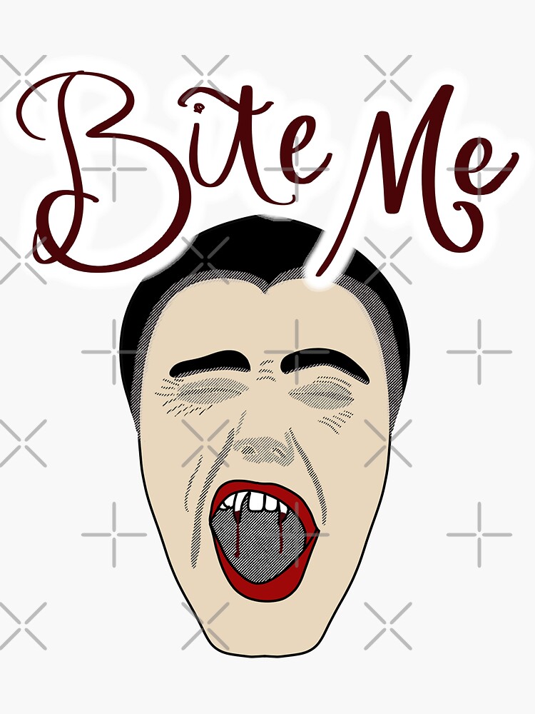 "Bite me vampire" Sticker by Pheonixrzg | Redbubble