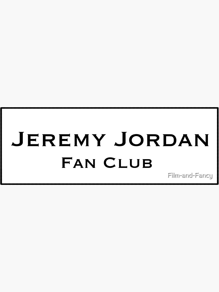 "Jeremy Jordan Fan Club" Sticker for Sale by Film-and-Fancy | Redbubble