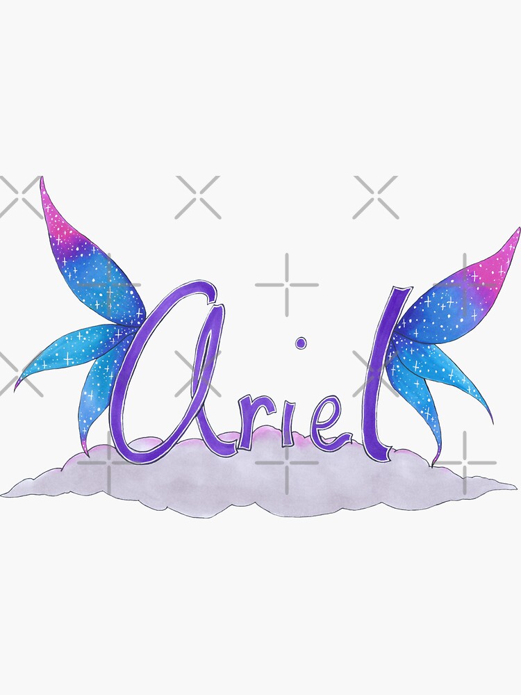 "Ariel Name Art" Sticker for Sale by AvalonUnmuzzled | Redbubble