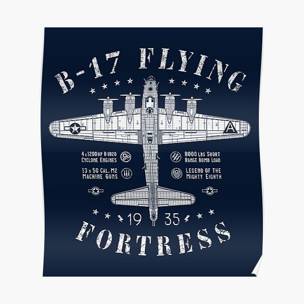 "B17 Flying Fortress" Poster for Sale by 909Apparel | Redbubble