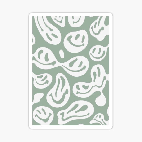 "distorted smiley face (green)" Sticker for Sale by candcdesigns10 ...