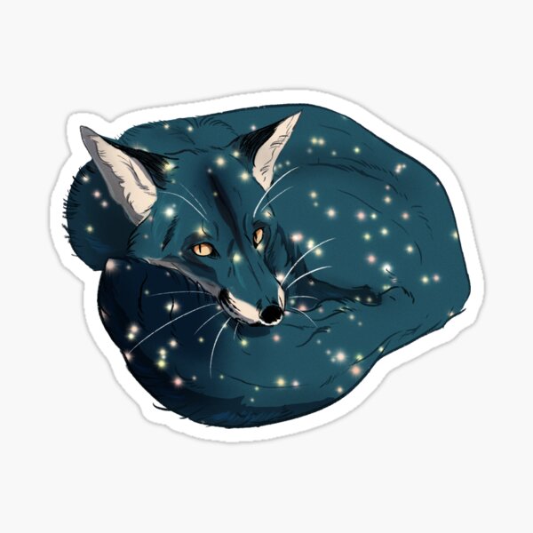 "Starry starry fox" Sticker by LilyMarievdM | Redbubble