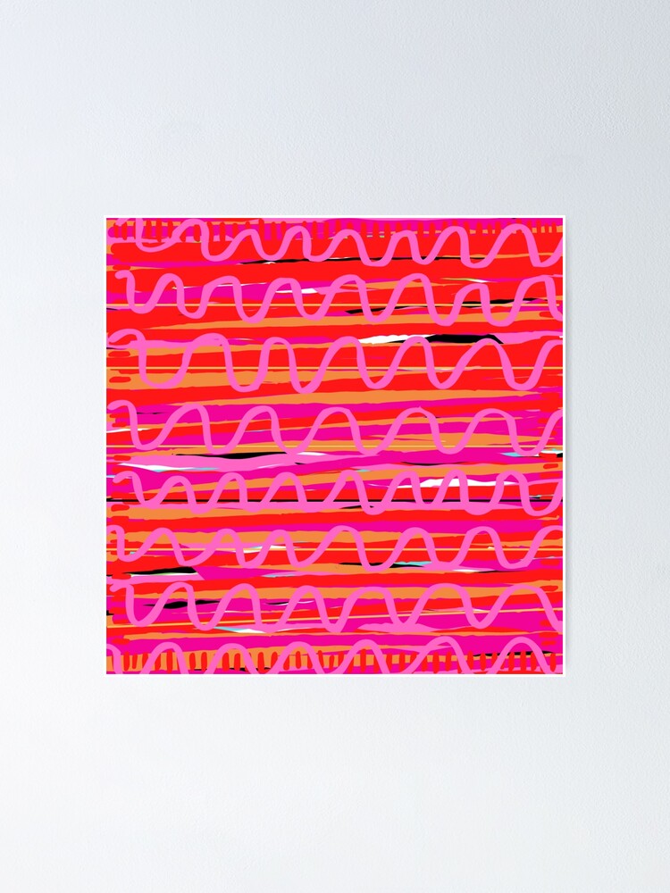 "PINK HORIZONTAL SQUIGGLE GRAFFITI " Poster for Sale by EllieMonroe ...