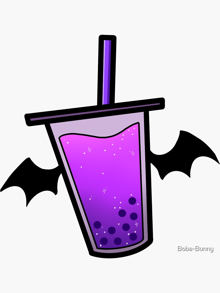 "Bubble Tea Bat" Sticker for Sale by Boba-Bunny | Redbubble