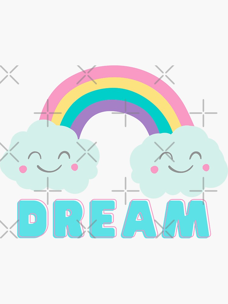 "Smiley Rainbow Dream" Sticker by TheStyleStory | Redbubble