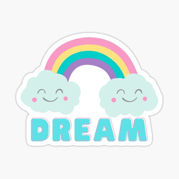 "Smiley Rainbow Dream" Sticker by TheStyleStory | Redbubble