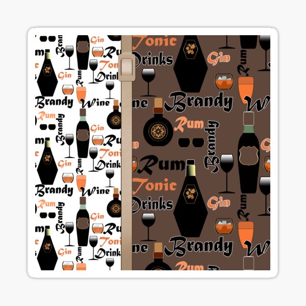 "Drinks Brandy. Rum . " Sticker for Sale by fuzzyfox | Redbubble