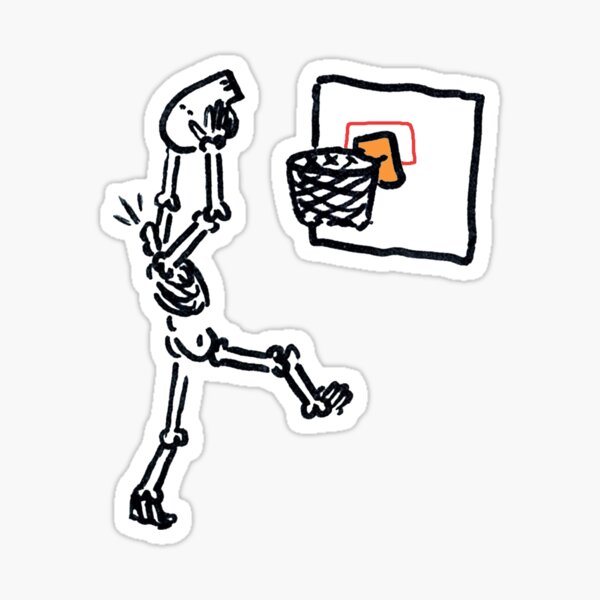"Skeleton Dunk" Sticker for Sale by mistakeandahalf | Redbubble