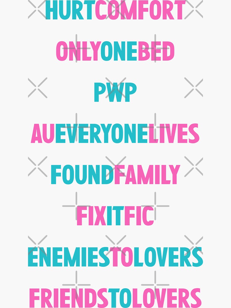 "Romance and Fanfiction Tropes Pack" Sticker for Sale by rissidesigns ...