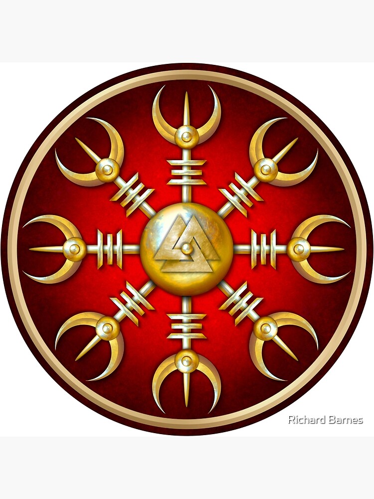 "Norse Aegishjalmur Helm of Awe - Red" Art Print by NaumaddicArts ...