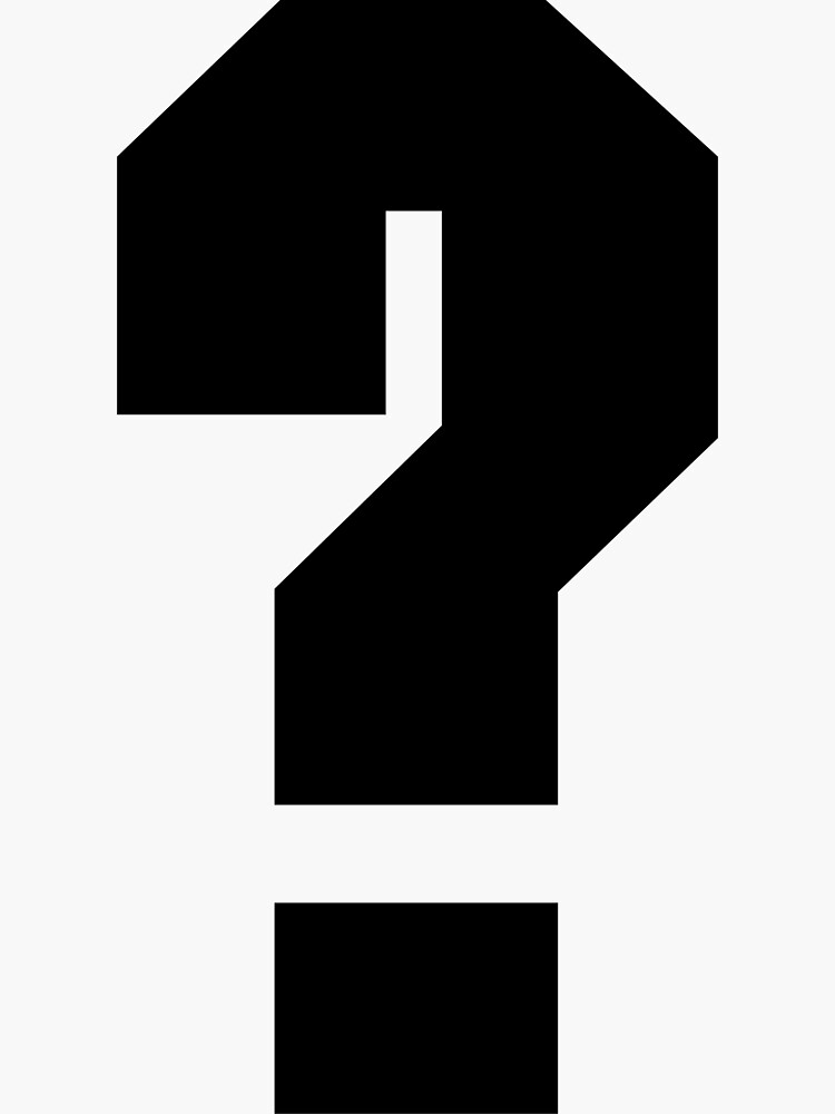 "The Riddle Question Mark Symbol Modern Matte Black" Sticker for Sale ...