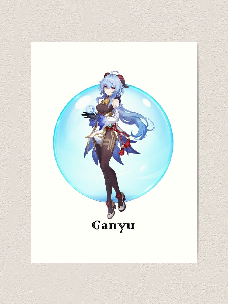 "Ganyu of Genshin Impact Full Body with Magic Orb" Art Print for Sale ...