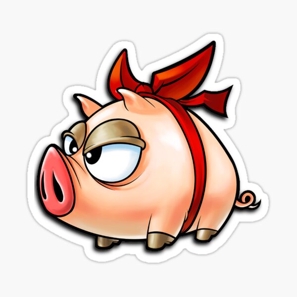 "Maple Story Ribbon Pig" Sticker for Sale by GreasyGerbil | Redbubble