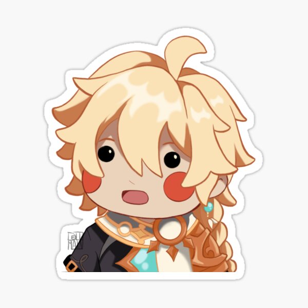 "Genshin Impact Shocked Traveler Aether " Sticker for Sale by Dellmain ...