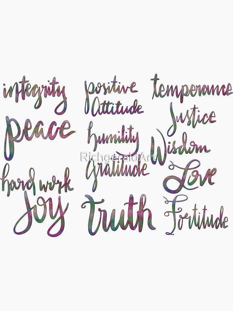 "Values" Sticker for Sale by RichgeraldArt | Redbubble