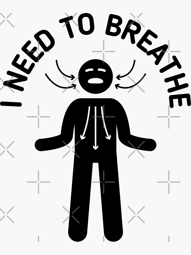 "I Need To Breathe - Stickman Black Version" Sticker for Sale by ...