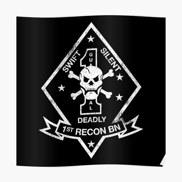 "1st Recon Battalion / Swift, Silent, Deadly" Poster for Sale by alt36 ...
