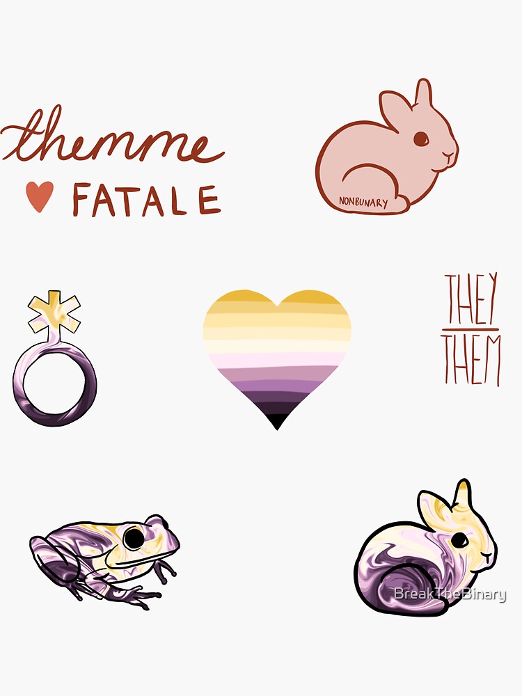 "Non binary pride sticker pack" Sticker for Sale by BreakTheBinary ...