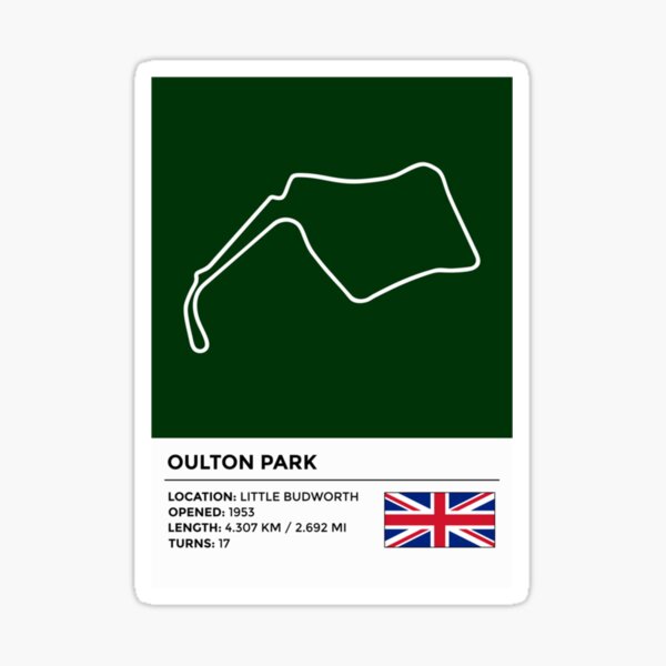 "Oulton Park [info] " Sticker for Sale by 365CarMods | Redbubble