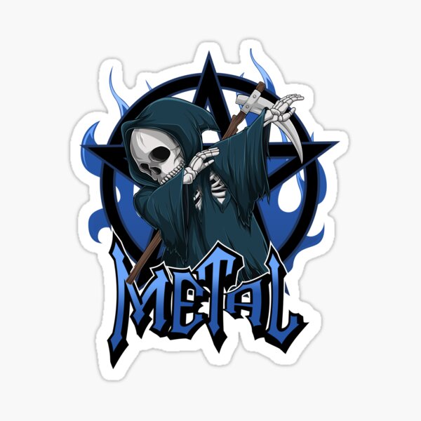 "Dabbing Skeleton Pentagram Metal Grim Reaper" Sticker for Sale by ...