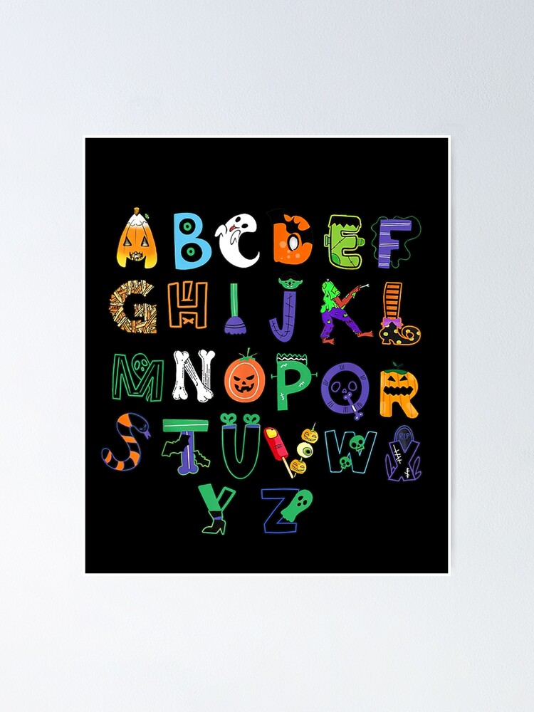 "Halloween Alphabet ABC Teacher Costume Kids" Poster for Sale by ...