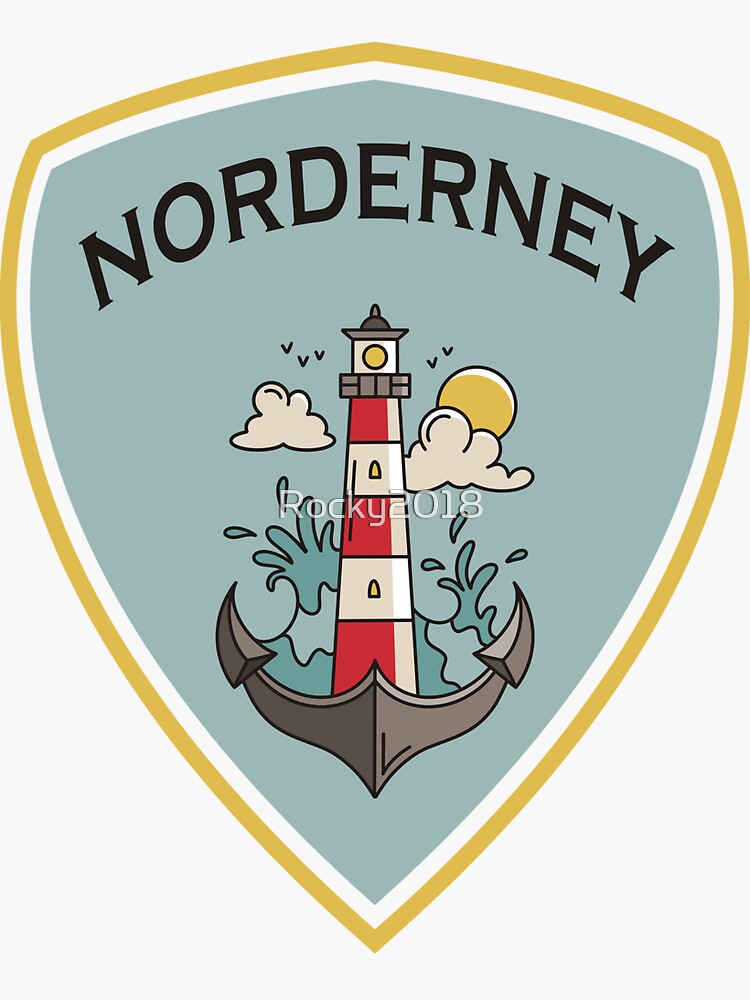 "Norderney coat of arms lighthouse design/gift idea" Sticker for Sale ...