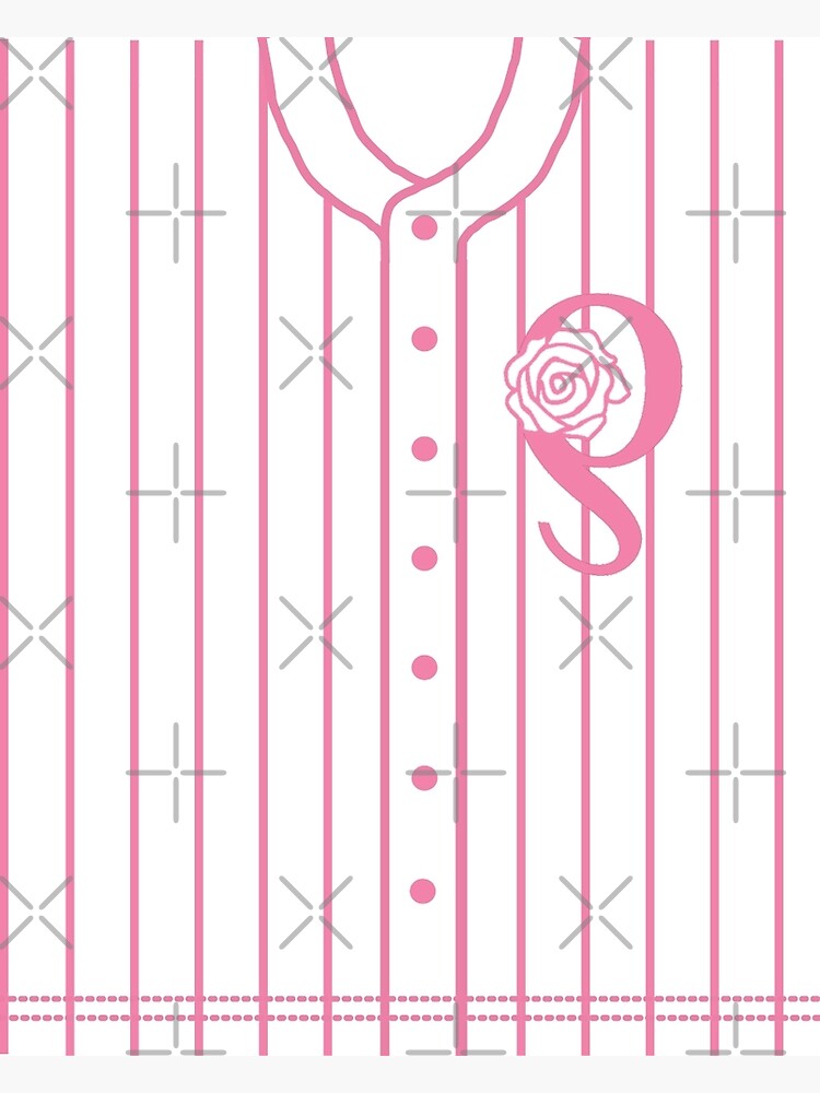 "Delta Rose baseball white pink junior logo" Art Print by fradeknot ...
