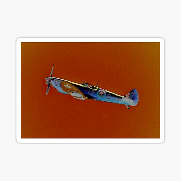 "Spitfire Overhead In Neon" Sticker for Sale by Fearless-Fox | Redbubble