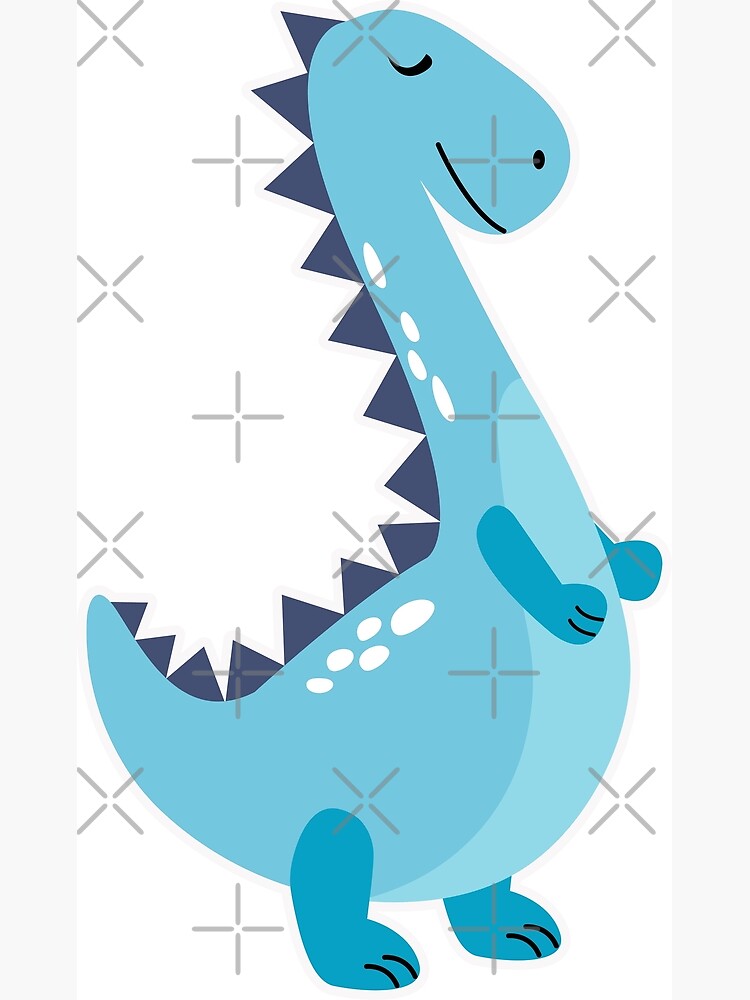"Cute Blue T-Rex Dinosaur" Poster by Gevovs | Redbubble
