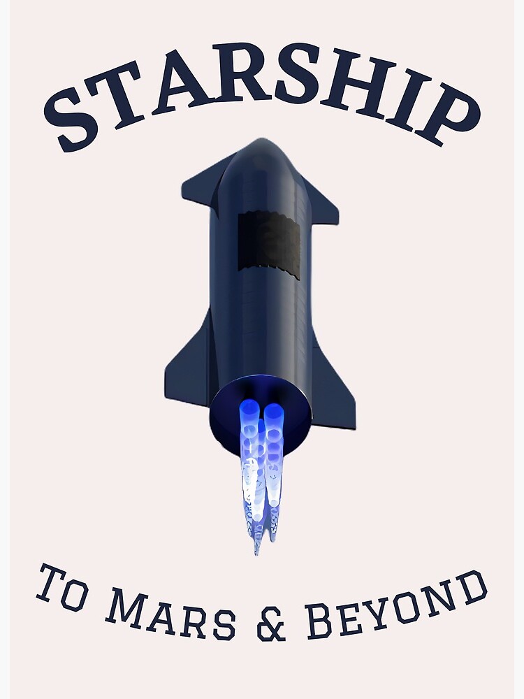 "Starship Logo T-Shirt and Merch for SpaceX Lover" Art Board Print for ...