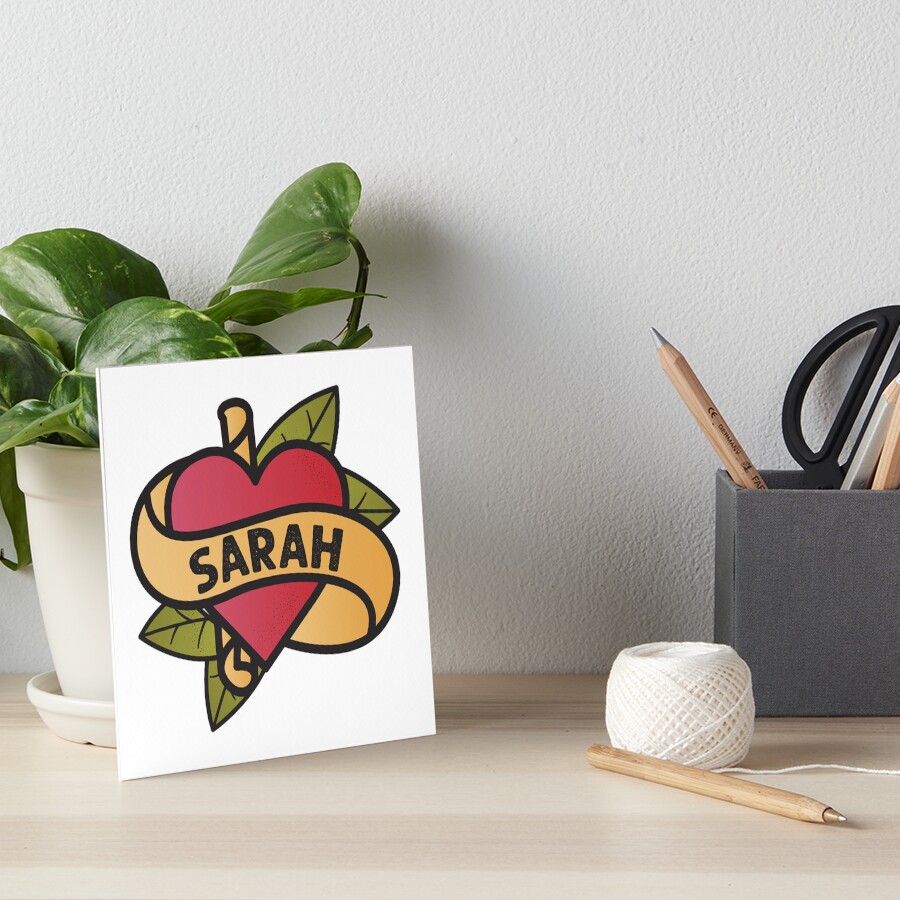 "Sarah Name" Art Board Print for Sale by VintagePathway | Redbubble