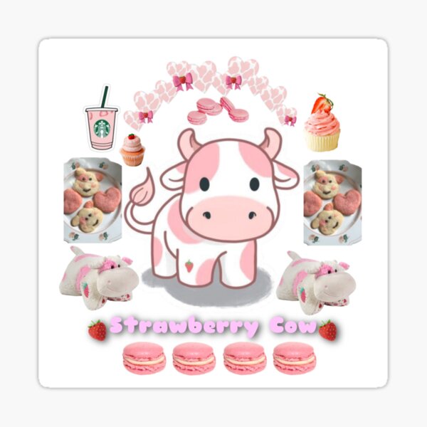 "Strawberry Cow" Sticker for Sale by Jordan-Stanton- | Redbubble