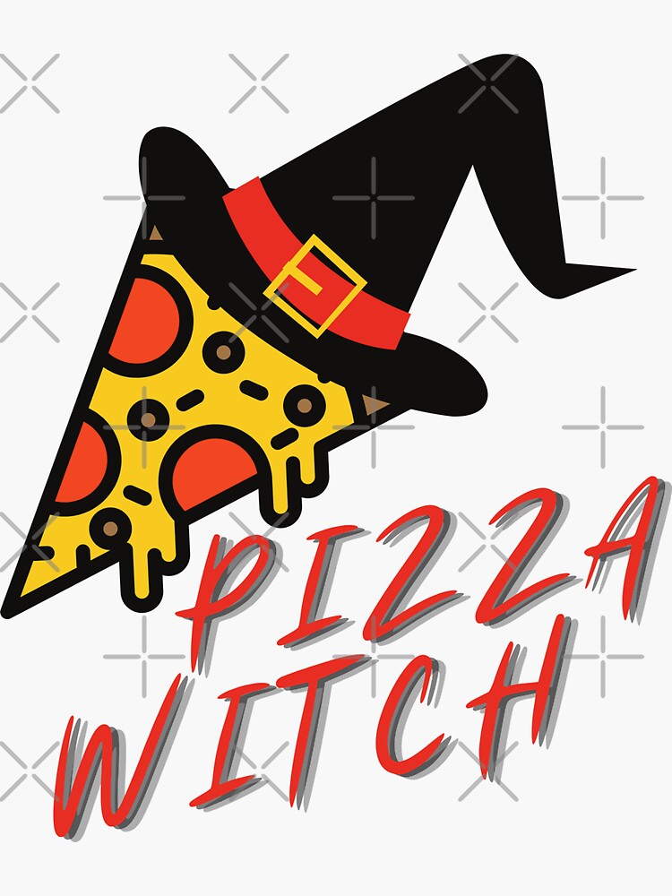 "Pizza Witch Halloween Costume" Sticker for Sale by infazbdeen | Redbubble