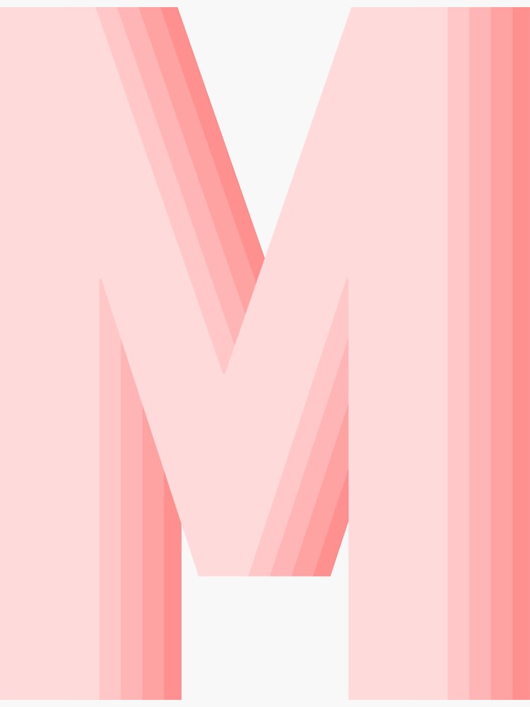 "Peach Letter M" Sticker for Sale by TheMonogramShop | Redbubble