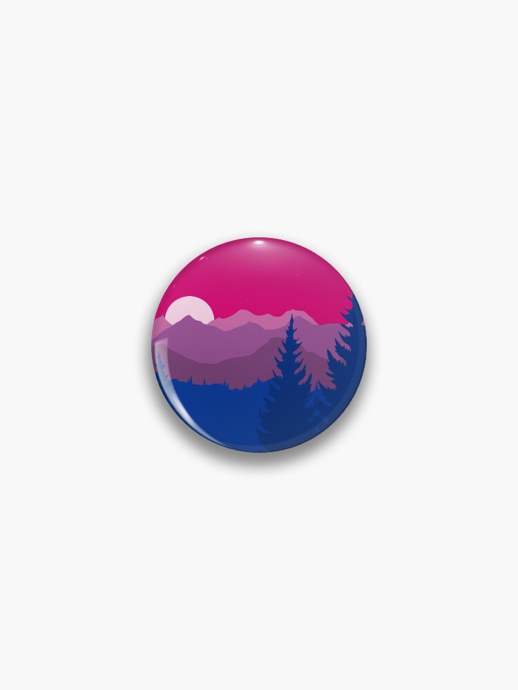 "Subtle Bisexual Pride Flag Mountainscape " Pin for Sale by ...