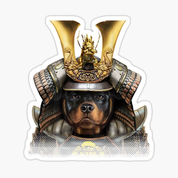 "Rottweiler Dog Warrior Wearing Japanese Samurai Armor " Sticker for ...