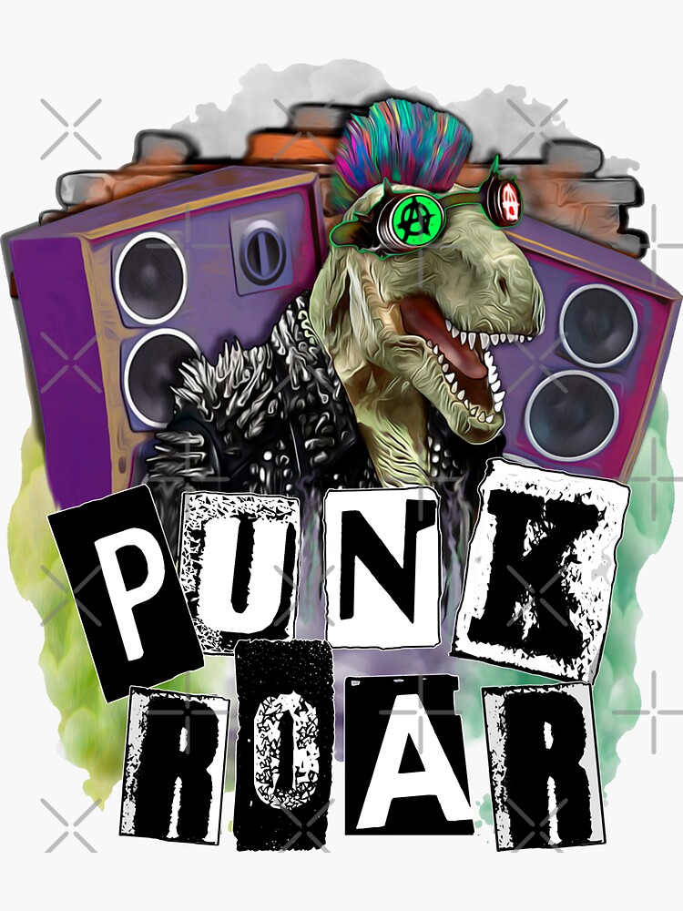 "Punk Roar Trex Punk" Sticker for Sale by saf-saf | Redbubble