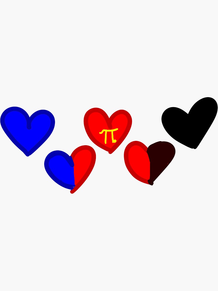 "Polyamorous flag LGBTQ pride hearts sticker" Sticker for Sale by ...
