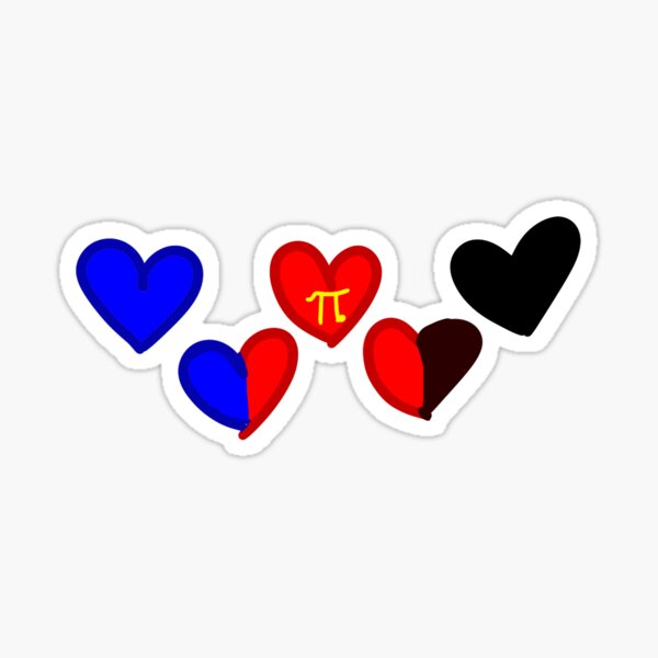 "Polyamorous flag LGBTQ pride hearts sticker" Sticker for Sale by ...