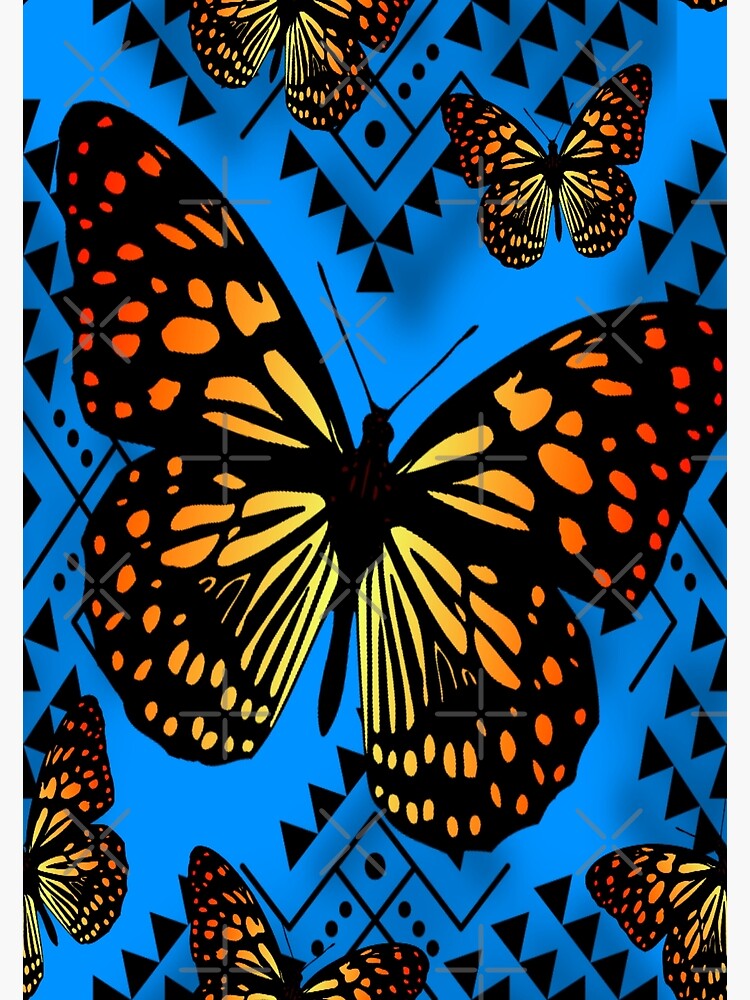 "Sky Blue / Fire Native Butterfly Design " Poster by JMWCD | Redbubble