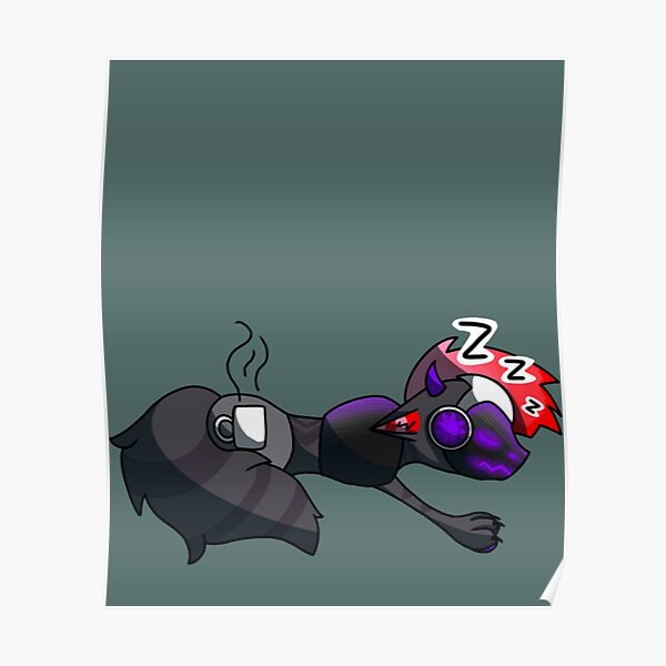"sleepy protogen " Poster for Sale by TangsleyDesigns | Redbubble