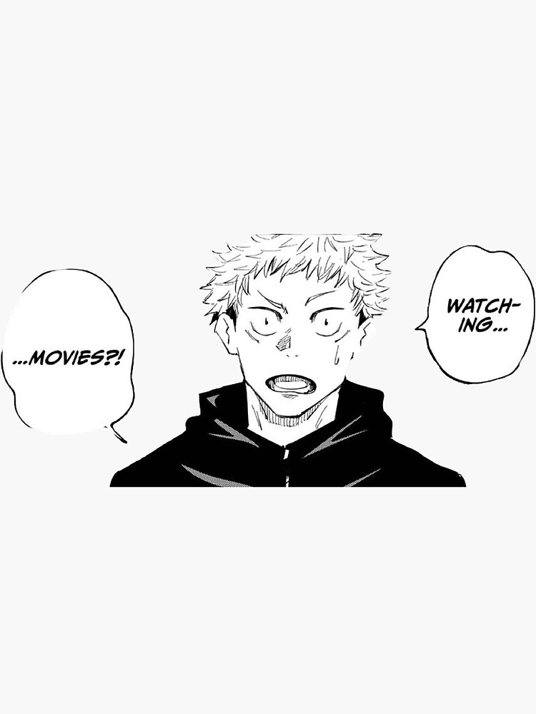 "Yuji Itadori Watching Movies Sticker" Sticker by shylgh | Redbubble