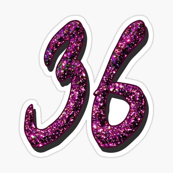 "36th birthday anniversary - purple numbers" Sticker for Sale by ...