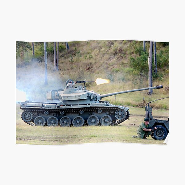 "Centurion Tank firing .50 caliber machine gun" Poster by cstronner ...