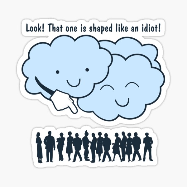 "Cloud Shapes Funny Cartoon" Sticker for Sale by ironydesigns | Redbubble
