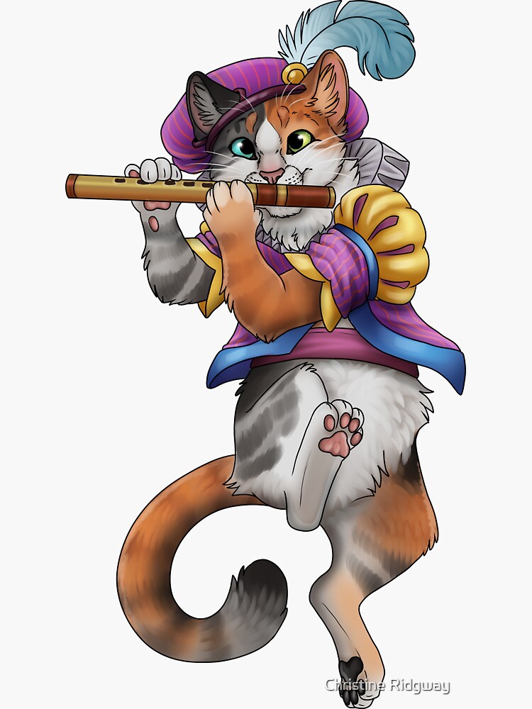 "DnD CATS Bard Calico" Sticker by Skidar | Redbubble