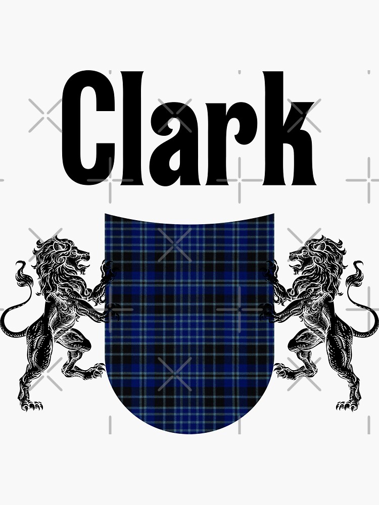 "Clark Clan Scottish Name Coat Of Arms Tartan" Sticker for Sale by ...